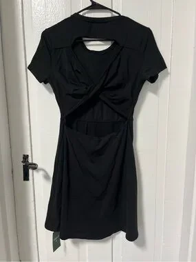 HALARA | Dresses | Nwt Halara Black Cut Out Flare Mini Dance Skater ...